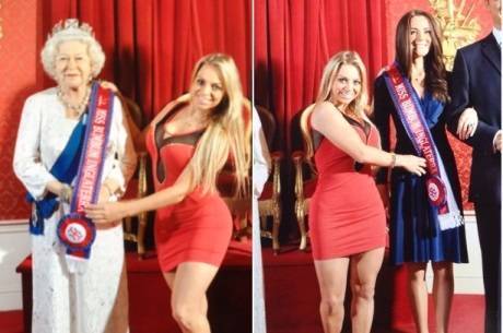 Exagerou? Peladona coloca faixa de Miss Bumbum em estátua da rainha da ...