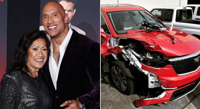 Dwayne Johnson impressiona ao revelar foto do carro da mãe após acidente: 'Colisão frontal ...