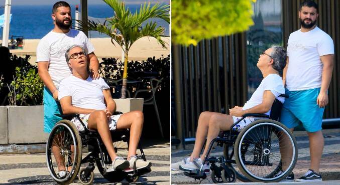 Em rara aparição, ator Flávio Silvino aproveita passeio em dia de sol ...