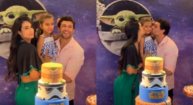 Jesus Luz e Carol Ramiro comemoram aniversário da filha juntos após ...