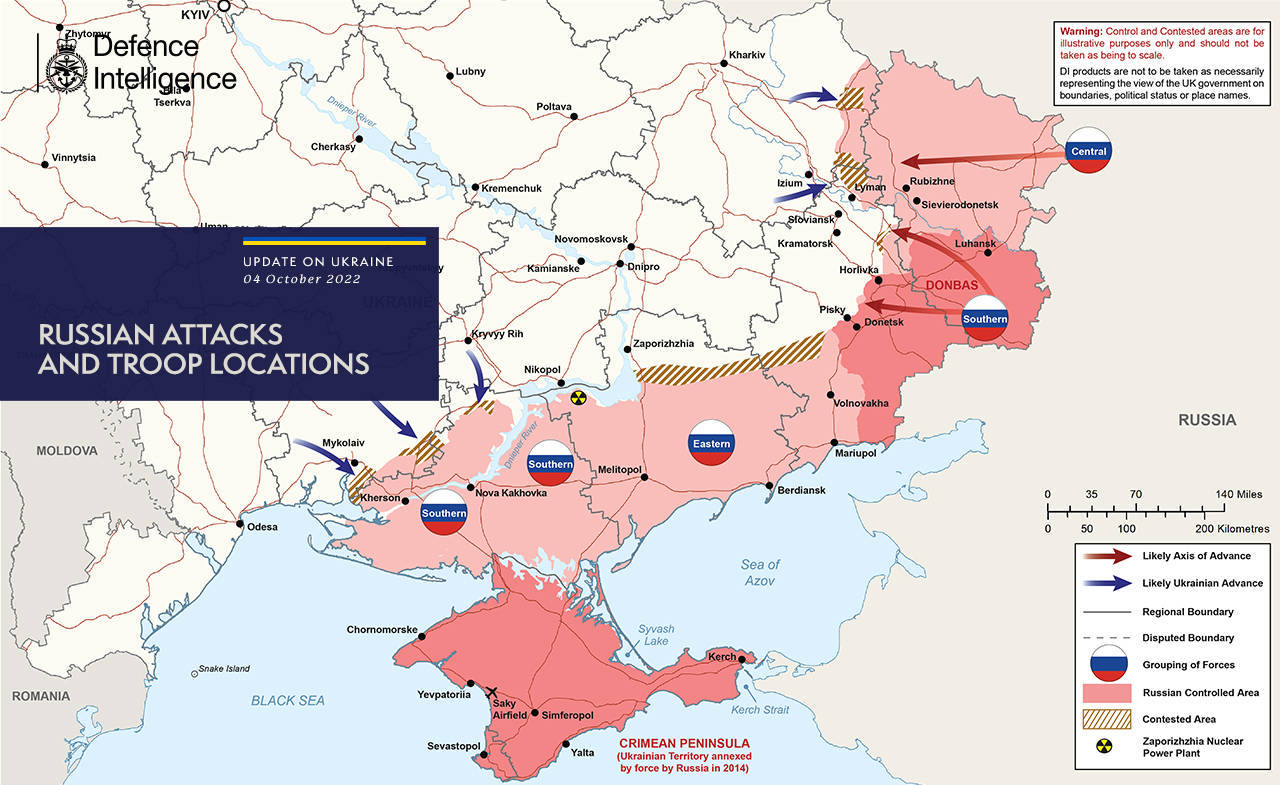 Mapas do exército russo mostram perdas territoriais em Kherson ...