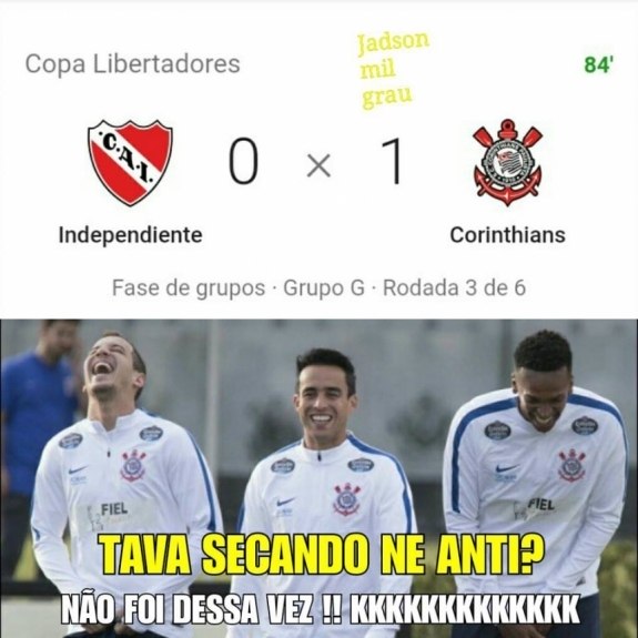 Corintianos festejam vitória sobre o Independiente; veja memes - Fotos ...