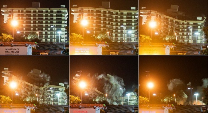 Restante de prédio que desabou em Miami é demolido com explosão ...