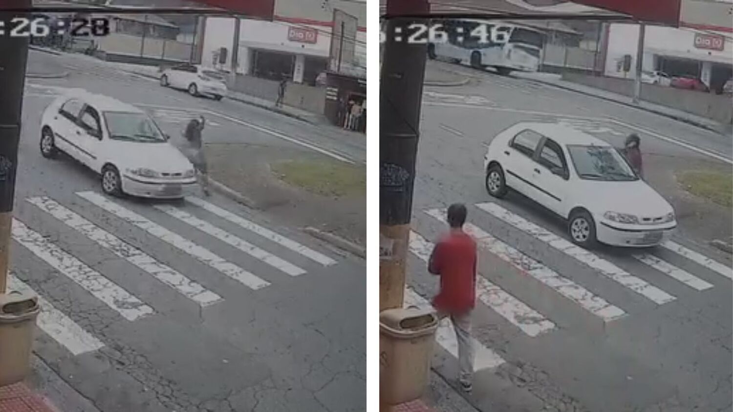 Vídeo: mulher quase é atropelada, vai tirar satisfação com motorista e ...